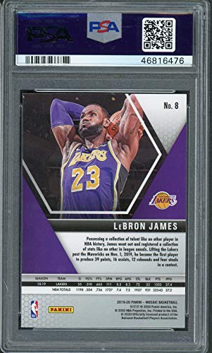 LeBron James 2019 Panini Mosaic Basketball Card #8 Graded PSA 10 GEM MINT