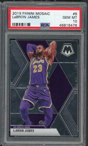 lebron james 2019 panini mosaic basketball card #8 graded psa 10 gem mint