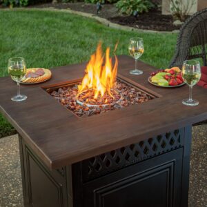 DualHeat by Endless Summer, The Donovan, 38" Square Propane Gas Outdoor Fire Pit Plus Patio Heater