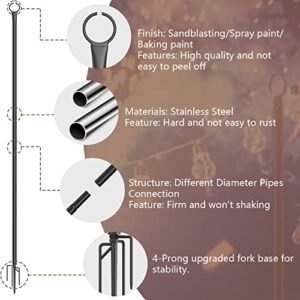 Espird String Light Poles for Outdoors,Christmas Decoration Poles for String Lights,3 in 1 Light Poles with Hooks for Deck Garden Patio Wedding Cafe Party 2PCS