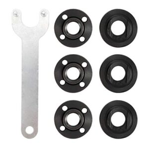 werkweit grinder angle spanner wrench flange nut kit, 1pcs angle grinder flange wrench and 6pcs flange nuts, compatible with dewalt bosch black decker ryobi makita(4.5" 5" 5/8-11)