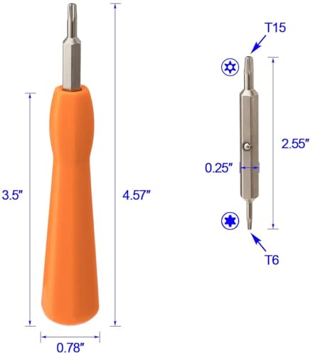 Screwdriver and Screws Kit for Doorbell, T6 T15 Bit Screwdriver for Video Doorbell,Doorbell 2, Doorbell Pro and Elite Battery Change, Charge and Replacement, WiFi Password Reset Access