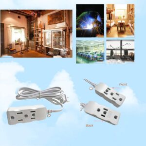 Multi Plug Outlet Extender Box,3-Outlet Power Strip, Long Extension Cord, White (1.8m/6Ft)