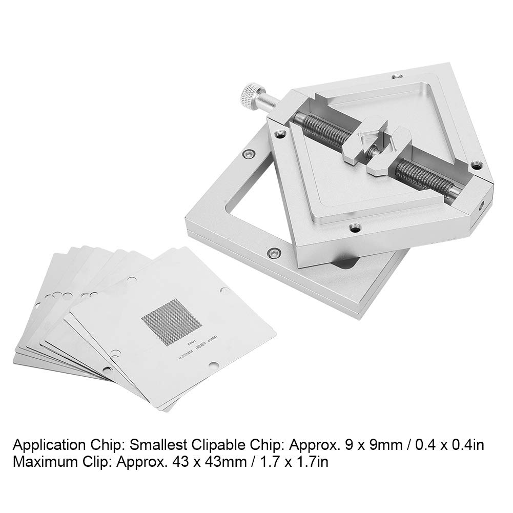 Fafeicy 10Pcs BGA Reballing Rework Station, Diagonal Template for Computer CPU Phone Welder Kits HT90 with Automatic Centering Function