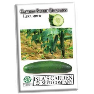 Garden Sweet Burpless Cucumber Seeds for Planting, 50+ Heirloom Seeds Per Packet, (Isla's Garden Seeds), Non GMO Seeds, Botanical Name: Cucumis sativus, Great Home Garden Gift