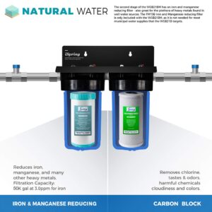 iSpring F2WGB21BM Whole House 4.5"x10" Water Filtration CTO Carbon Block and Iron and Manganese Reducing Water Filter Replacement Cartridge Pack Set