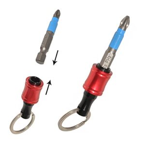 ZFBB 1/4inch Hex Shank Aluminum Alloy Screwdriver Bits Holder Extension Bar Drill Screw Adapter Change Keychain Portable