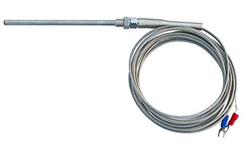 RuoFeng K Type Thermocouple Temperature Controller Sensor 9.8ft/3M Wire,100x5mm Stainless Steel Probe, 0-400° C