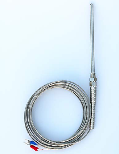 RuoFeng K Type Thermocouple Temperature Controller Sensor 9.8ft/3M Wire,100x5mm Stainless Steel Probe, 0-400° C