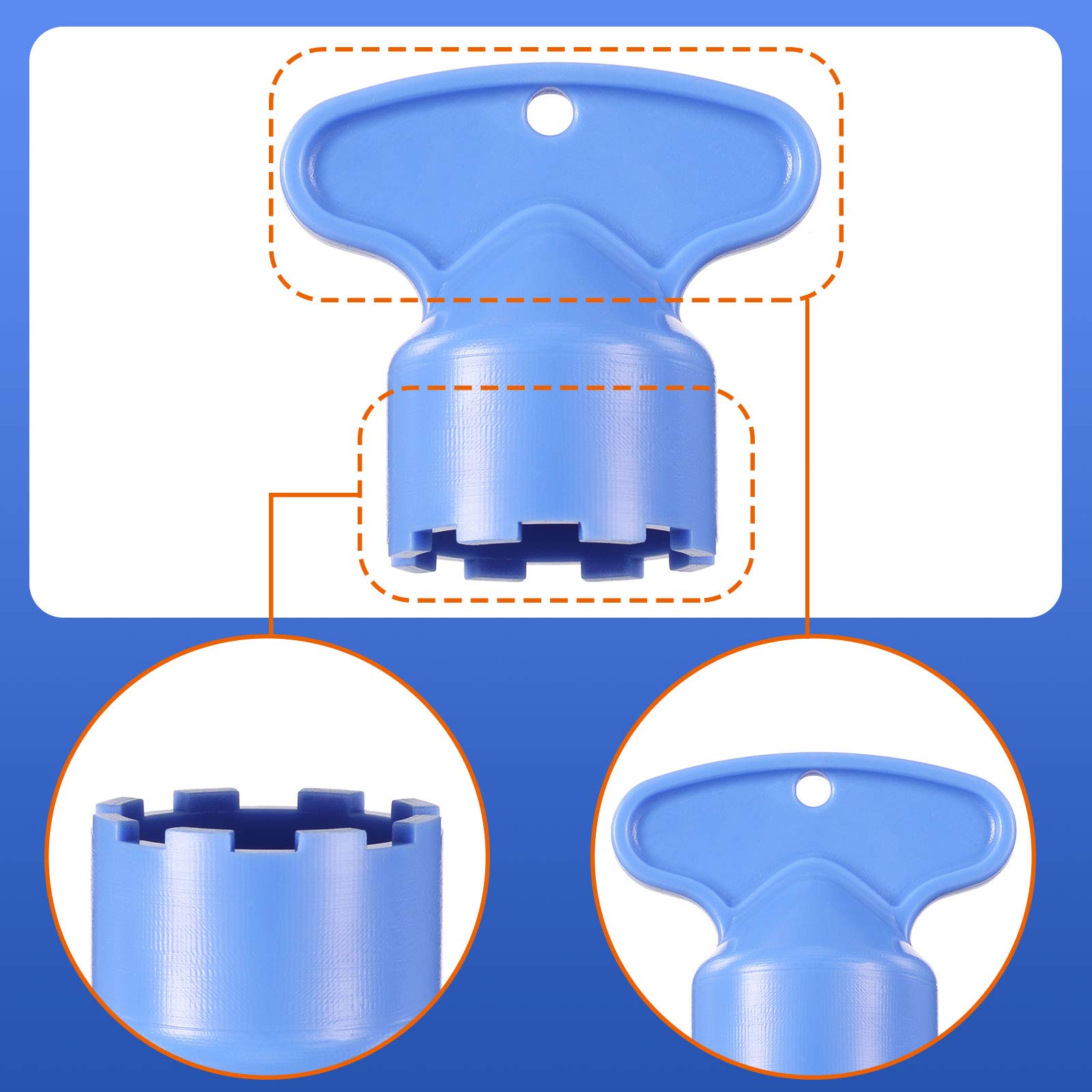 20 Pieces Cache Faucet Aerator Keys Removal Wrench Tool with 4 Loose-leaf Rings, 5 Sizes M16.5, M18.5, M21.5, M22.5, M24