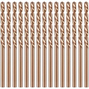 15 pieces cobalt drill bit set m35 high speed steel twist drill bit set for hardened metal stainless steel cast iron woodwork plastic (1/8 inch)