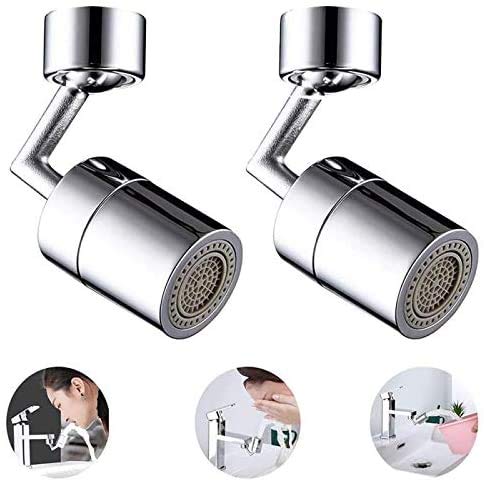 Miweel 2PCS Splash Filter Faucet，720° Faucet Aerator，Faucet Sprayer Attachment with 4-Layer Net Filter, Anti-Splash,Water Oxygen-Enriched Foam