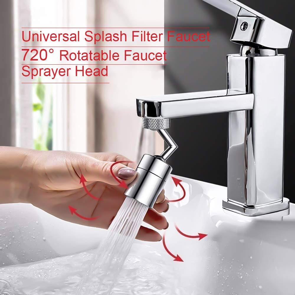 Miweel 2PCS Splash Filter Faucet，720° Faucet Aerator，Faucet Sprayer Attachment with 4-Layer Net Filter, Anti-Splash,Water Oxygen-Enriched Foam