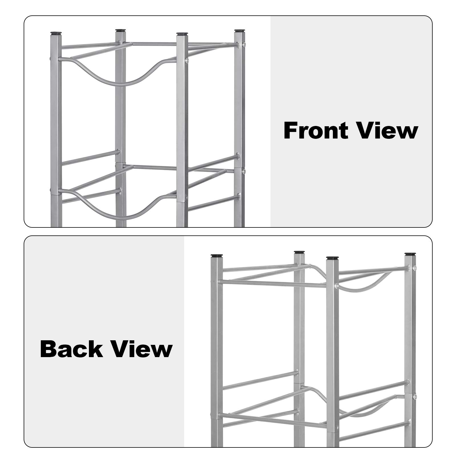 HAITRAL Water Gallon Jug Holder, 5 Tiers Heavy Duty Water Bottle Buddy Display Rack, Silver