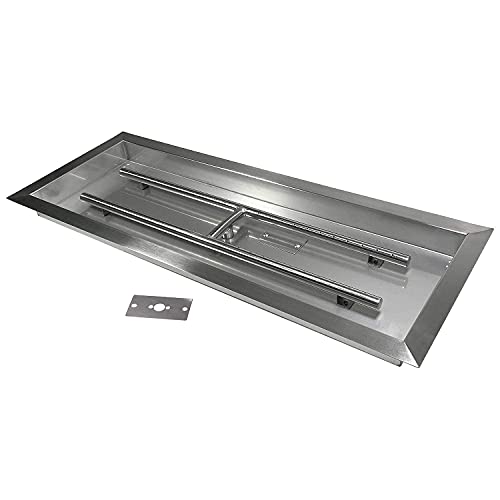 Celestial Fire Glass 30" x 10" Drop-in Burner Pan and Glass Flame Guard Bundle