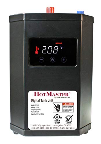 Westbrass DT1F272-62 9" Develosah 2-Handle Instant Hot and Cold Water Dispenser Faucet with HotMaster DigiHot Digital Tank System, Matte Black