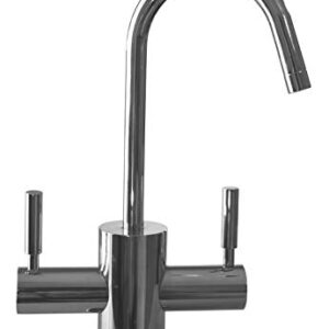 Westbrass DT1F2051-26 Contemporary 10 in. Hot and Cold Faucet with HotMaster DigiHot Digital Tank System Water Dispenser, Polished Chrome