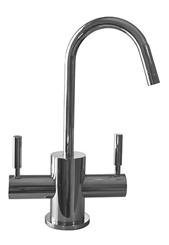 Westbrass DT1F2051-26 Contemporary 10 in. Hot and Cold Faucet with HotMaster DigiHot Digital Tank System Water Dispenser, Polished Chrome