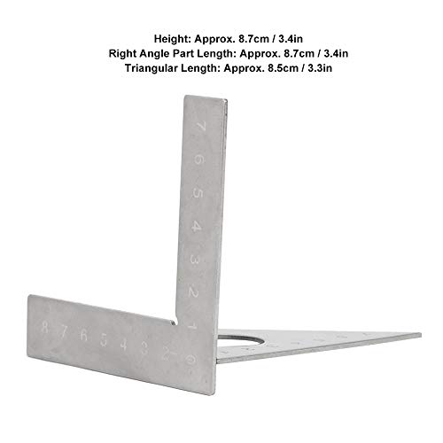 Square Layout Miter Triangular Ruler, Stainless Steel 90° 45° Mitre Angle Measuring Template Tool Carpenter's Layout Ruler Gauge