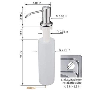 OWOFAN Brushed Kitchen Faucet Including Stainlees Steel Drinking Water Faucet, and Copper Soap Dispenser