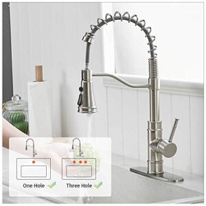 OWOFAN Brushed Kitchen Faucet Including Stainlees Steel Drinking Water Faucet, and Copper Soap Dispenser