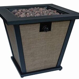 Bond Manufacturing 52137 Brently 28" Square 50,000 BTU Gas Fire Pit Table, Black/Tan