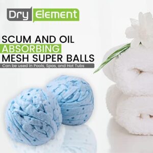 Scum and Oil Absorbing Mesh Super Balls - Absorbs Scum from Pools, Spas and Hot Tubs - 2 Pack