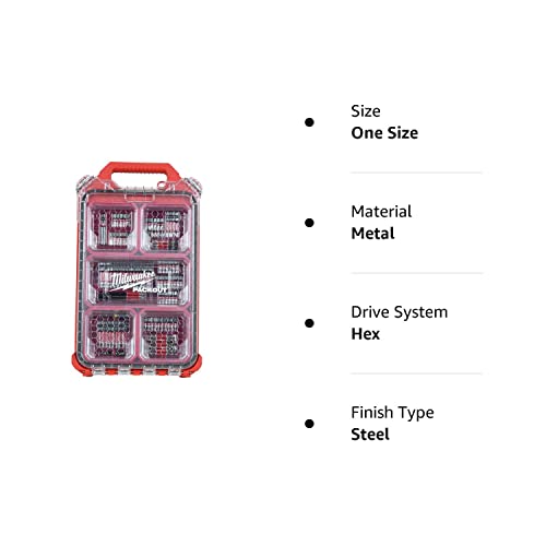 MilwaukeeTool 48-32-4082 Impact-Duty Alloy Steel Driver Bit Set with PACKOUT Case (100-Piece)