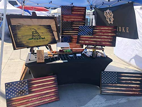 Handmade Rustic Wooden "Battle Tested" American Flag.