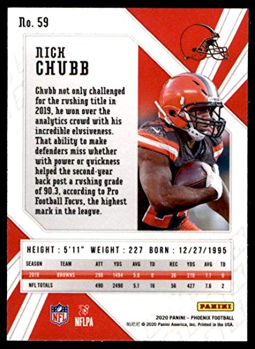 Football NFL 2020 Panini Phoenix Fire Burst #59 Nick Chubb Browns