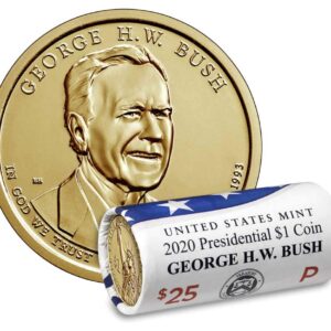 2020 P George H.W. Bush - Bankroll of 25 Presidential Dollars Uncirculated