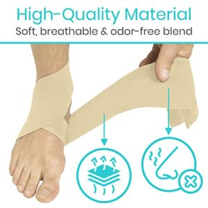 Vive Ankle Wrap (2 Pack) - Strap Heel Brace Stabilizer For Sprained Foot - Breathable, Soft, Firm Compression Sport Sleeve For Swelling - Adjustable Nonslip Elastic Support For Tendonitis (Women, Men)