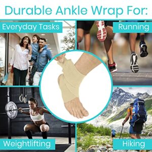 Vive Ankle Wrap (2 Pack) - Strap Heel Brace Stabilizer For Sprained Foot - Breathable, Soft, Firm Compression Sport Sleeve For Swelling - Adjustable Nonslip Elastic Support For Tendonitis (Women, Men)