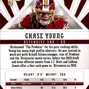 2020 Panini Phoenix Fire Burst #112 Chase Young Washington Football Team Rookie Football Card