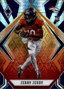 2020 panini phoenix fire burst #105 jerry jeudy denver broncos rookie football card