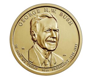 2020 p, d 2 coin - george h.w. bush presidential uncirculated