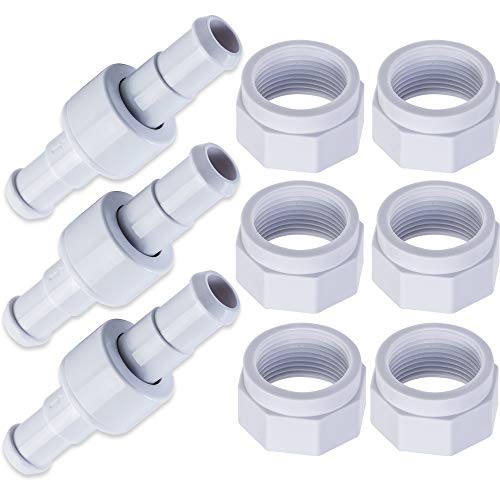 Ultra Durable D20 Pool Cleaner Hose Swivel & D15 Hose Nut Kit Replacement by BlueStars - Exact Fit for Zodiac Polaris Pool Cleaners - Compatible with 180 280 380 480 PRO Vac-Sweep 280 and more