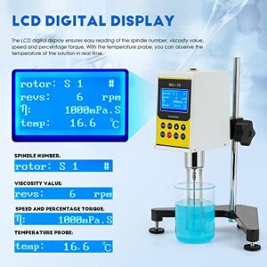 CGOLDENWALL NDJ-5S Rotary Visometer Digital Rotational Viscosity Meter Lab Viscometers 110-240V 1-100,000mPa.s Accuracy:±3.0% (With 0# rotor)