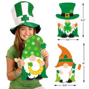 Huray Rayho St. Patrick's Day Yard Sign Decorations Set of 8 Irish Shamrock Leprechaun Gnome Yard Sign Saint Patty's Day Outdoor Lawn Decor with Stakes Large Hiolday Porch Garden Patio Decor