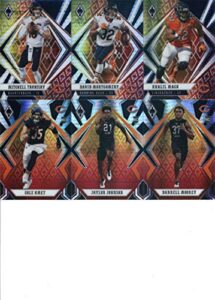 2020 phoenix fire burst chicago bears team set of 6 cards: mitchell trubisky(#29), david montgomery(#30), khalil mack(#31), cole kmet(#130), jaylon johnson(#164), darnell mooney(#179)