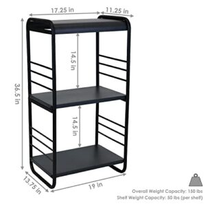 Sunnydaze Modern Rounded Edge Iron and Steel Log Rack - Outdoor and Indoor Firewood Storage - Ideal for Garage, Shed and Porch - Fireplace and Fire Pit Accessory - 36-Inch