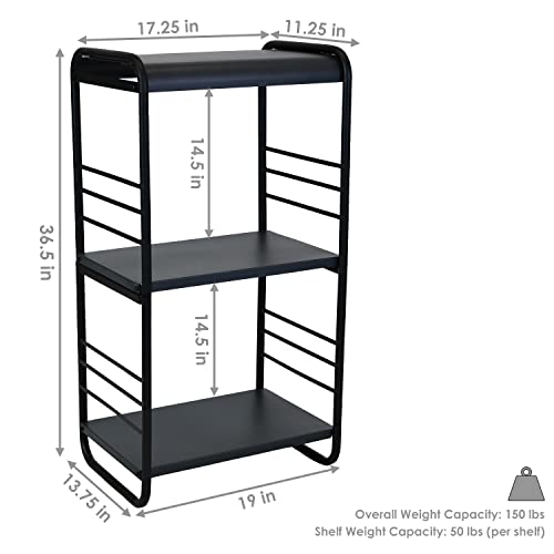 Sunnydaze Modern Rounded Edge Iron and Steel Log Rack - Outdoor and Indoor Firewood Storage - Ideal for Garage, Shed and Porch - Fireplace and Fire Pit Accessory - 36-Inch