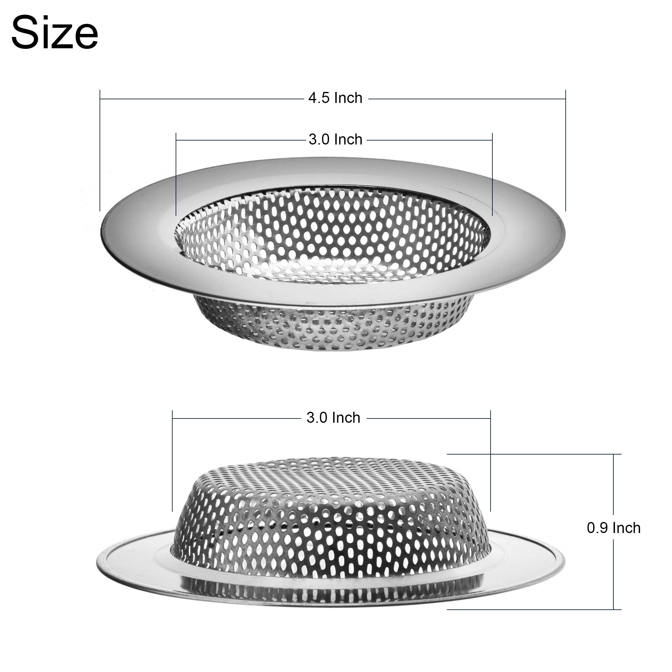 2PCS - Kitchen Sink Drain Strainer and Anti-Clogging Stopper Drainer Set for Standard 3-1/2 Inch