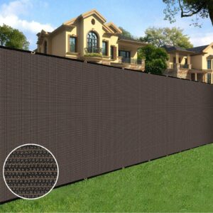 sunnyglade 6 feet x 50 feet privacy screen fence heavy duty fencing mesh shade net cover for wall garden yard backyard (6 ft x 50 ft, brown)