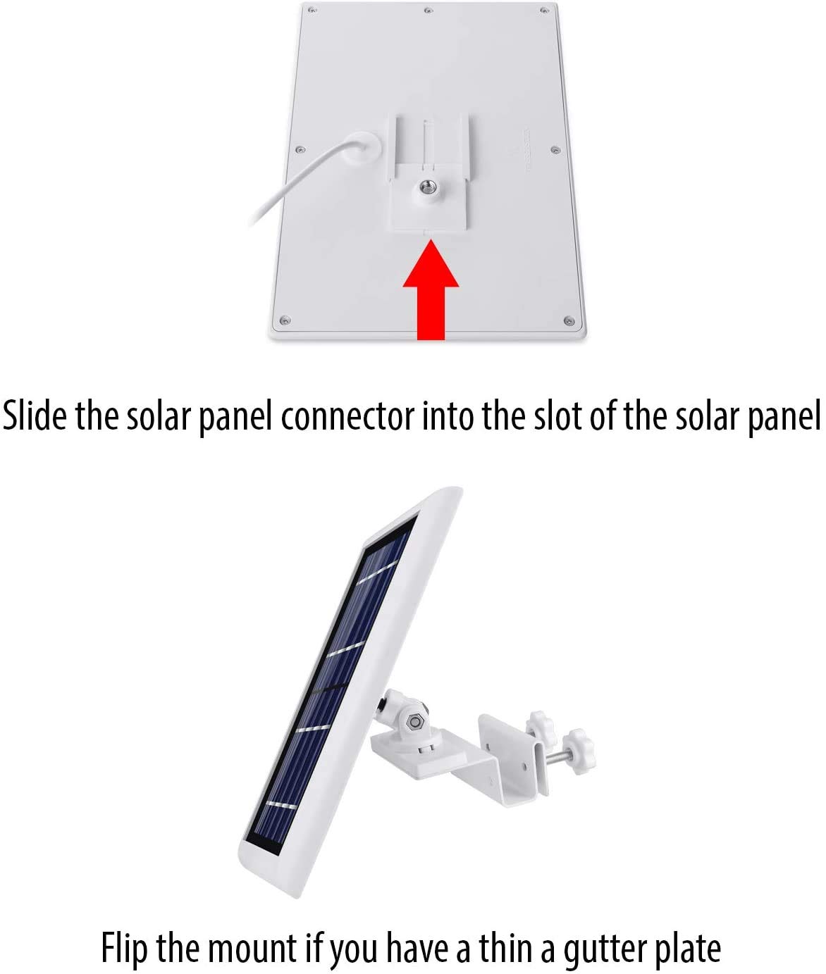 Wasserstein Gutter Mount Compatible with Ring, Arlo, Blink, Reolink Cams & Compatible Solar Panels (3 Pack, White)