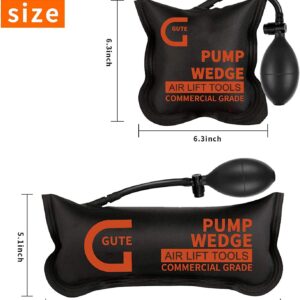 Gute Air Wedge Bag Pump, 2Pack Commercial Inflatable Air Wedge Pump Tool,Air Wedge Pump Bag Tool-Professional Leveling Kit,Air Wedge Bag for Variety of Jobs. 300 LB Rating (2Sizes)