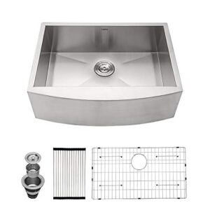 27 farmhouse sink single bowl - logmey 27 inch stainless steel kitchen sink 18 gauge apron front single bowl kitchen farm sink