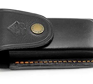 Puma German Black Leather Belt Pouch/Sheath for Folding Knives (5" Folder)