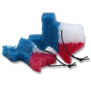 Leather, Lone Star Candles & More’s Premium Strongly Scented Freshies, Authentic Aroma of Genuine Leather, Car & Air Freshener, USA Made in Texas, 3-Color Texas State 2-Pack