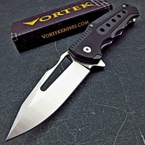 VORTEK Everyday Carry Ball Bearing Pivot System Fast Open EDC Folding Pocket Knife: 8Cr13MOV Stainless Steel Blade, Tough G10 Handles